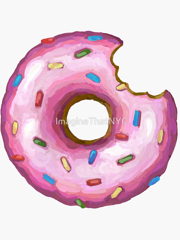 "Big Bite Donut " Sticker for Sale by ImagineThatNYC | Redbubble