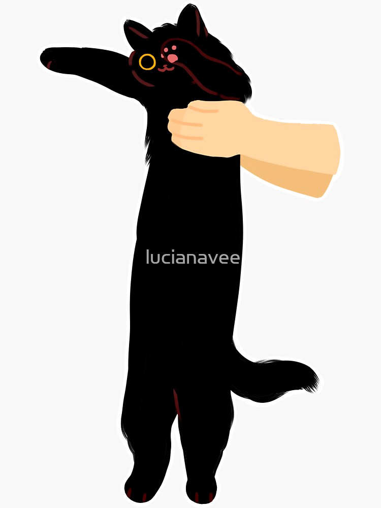 "long long cat" Sticker for Sale by lucianavee | Redbubble