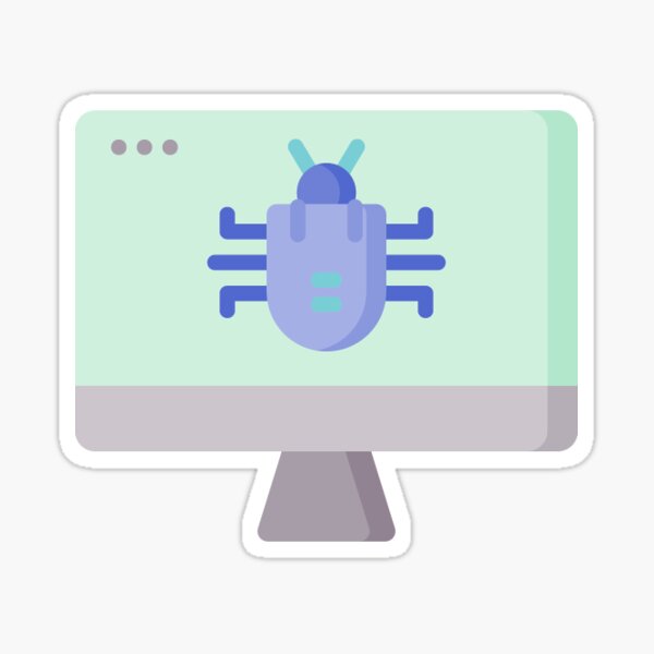 "virus computer monitor" Sticker for Sale by Illustrate99 | Redbubble