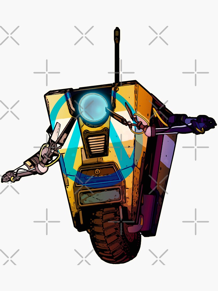 Pegatina «Borderlands Claptrap Psycho Pose / Signo de la paz» de ...