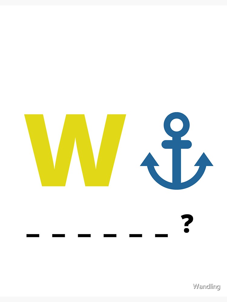 "W & anchor ( by Wandling)" Sticker for Sale by Wandling | Redbubble