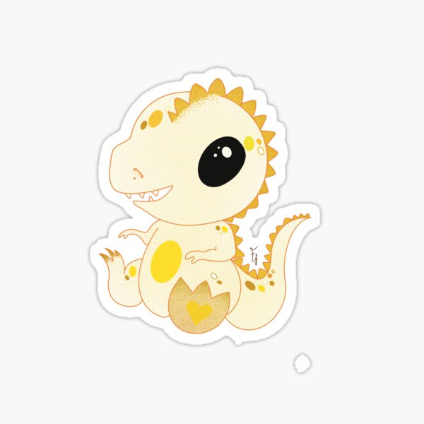 "Cute Yellow Dino Illustration" Sticker for Sale by FireFxiry | Redbubble