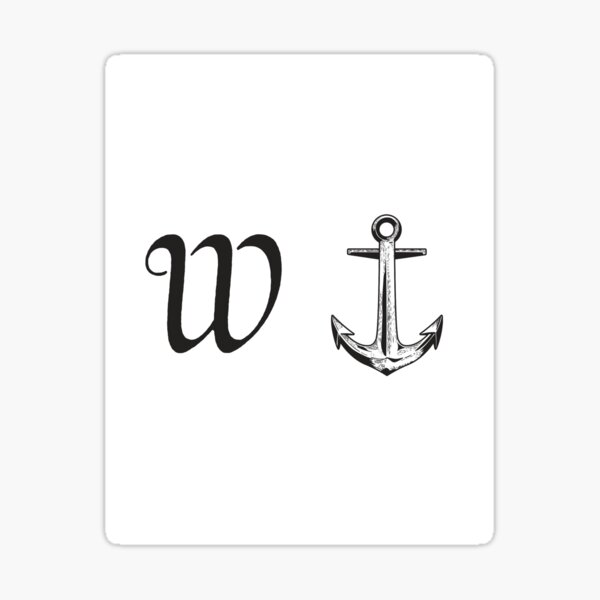 "W & anchor ( by Wandling)" Sticker for Sale by Wandling | Redbubble