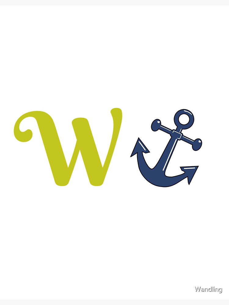 "W & anchor ( by Wandling) " Sticker for Sale by Wandling | Redbubble