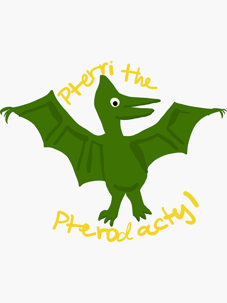 "Pterri the pterodactyl" Sticker by kaelyeden | Redbubble