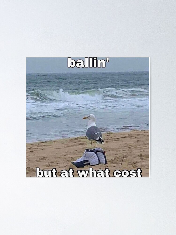 "ballin' but at what cost" Poster for Sale by MidnightAir | Redbubble