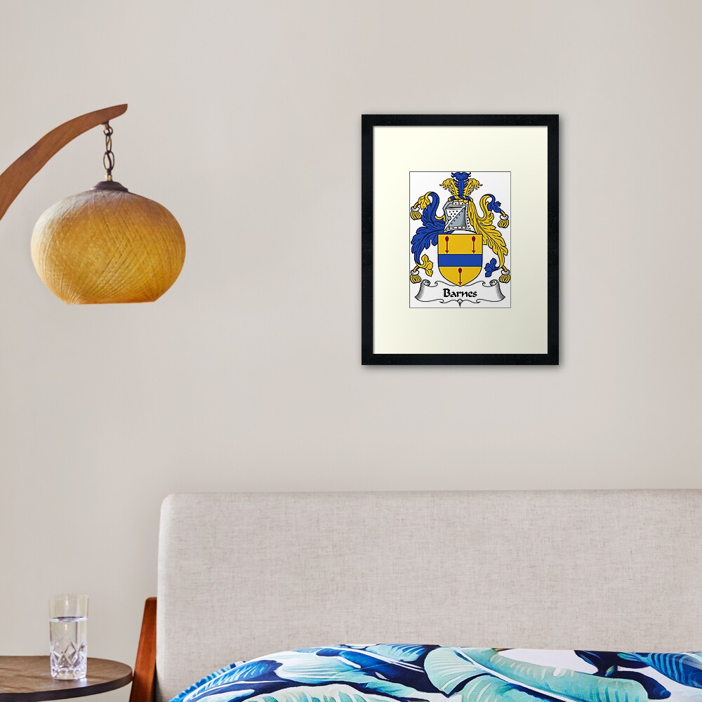 "Barnes Coat of Arms / Barnes Family Crest" Framed Art Print for Sale ...