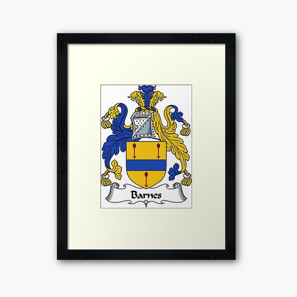 "Barnes Coat of Arms / Barnes Family Crest" Framed Art Print for Sale ...