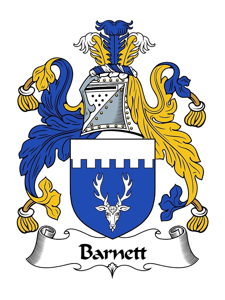 "Barnett Coat of Arms / Barnett Family Crest" Drawstring Bag for Sale ...