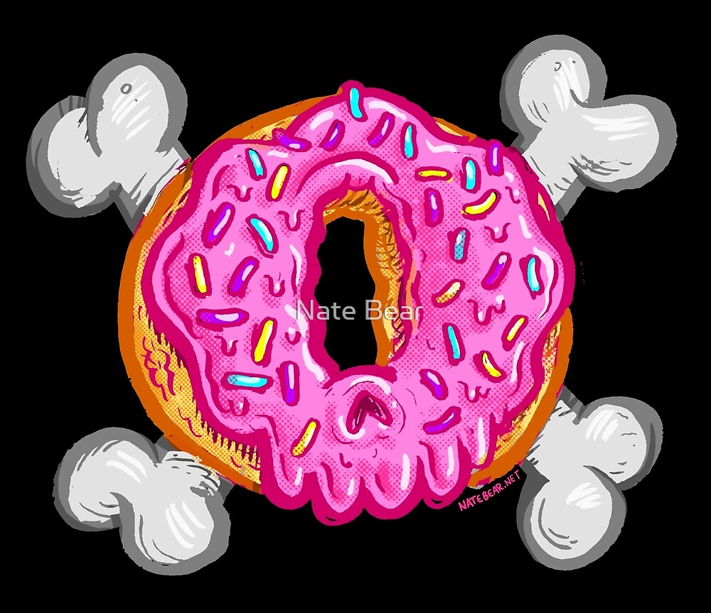 "Bone-nut The Donut Skull" by Nate Bear | Redbubble