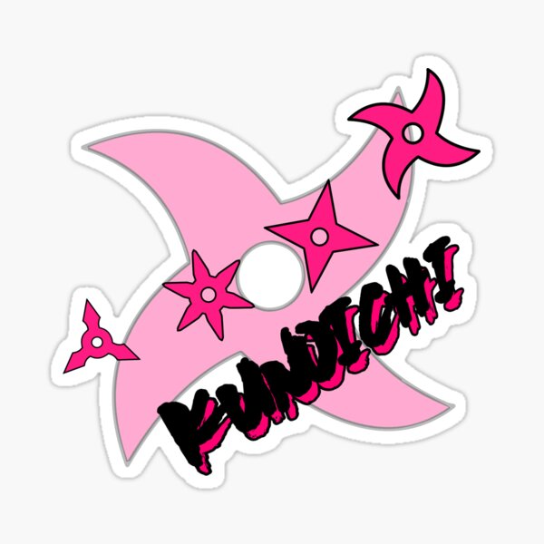 "Kunoichi star blades - pink shuriken" Sticker by Mitnal | Redbubble