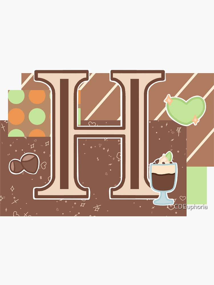 "Pastel Letter “H” - Hazelnut Pudding " Sticker for Sale by CDEuphoria ...
