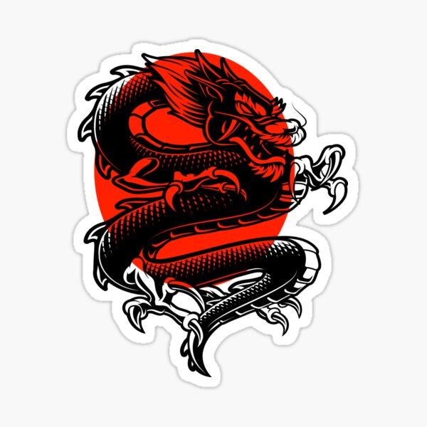 "Dragon red sun " Sticker for Sale by jlmpcorner | Redbubble