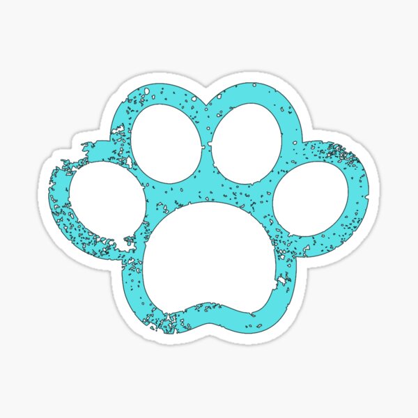 "Blue Paw Print" Sticker for Sale by AMZdesign | Redbubble