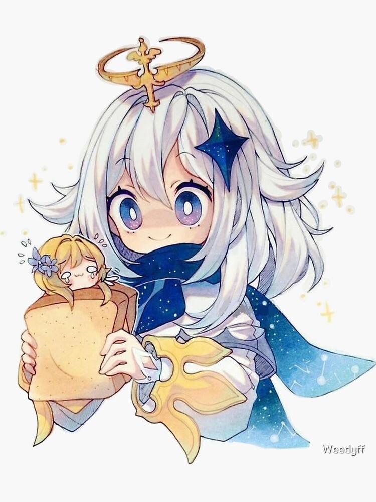 "Paimon eating sandwiche " Sticker for Sale by Weedyff | Redbubble