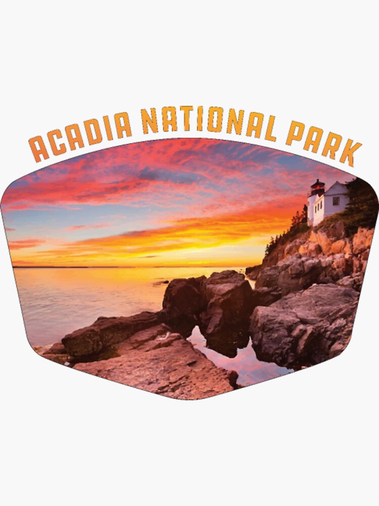 "Acadia National Park lighthouse Mountain Tshirt" Sticker for Sale by ...