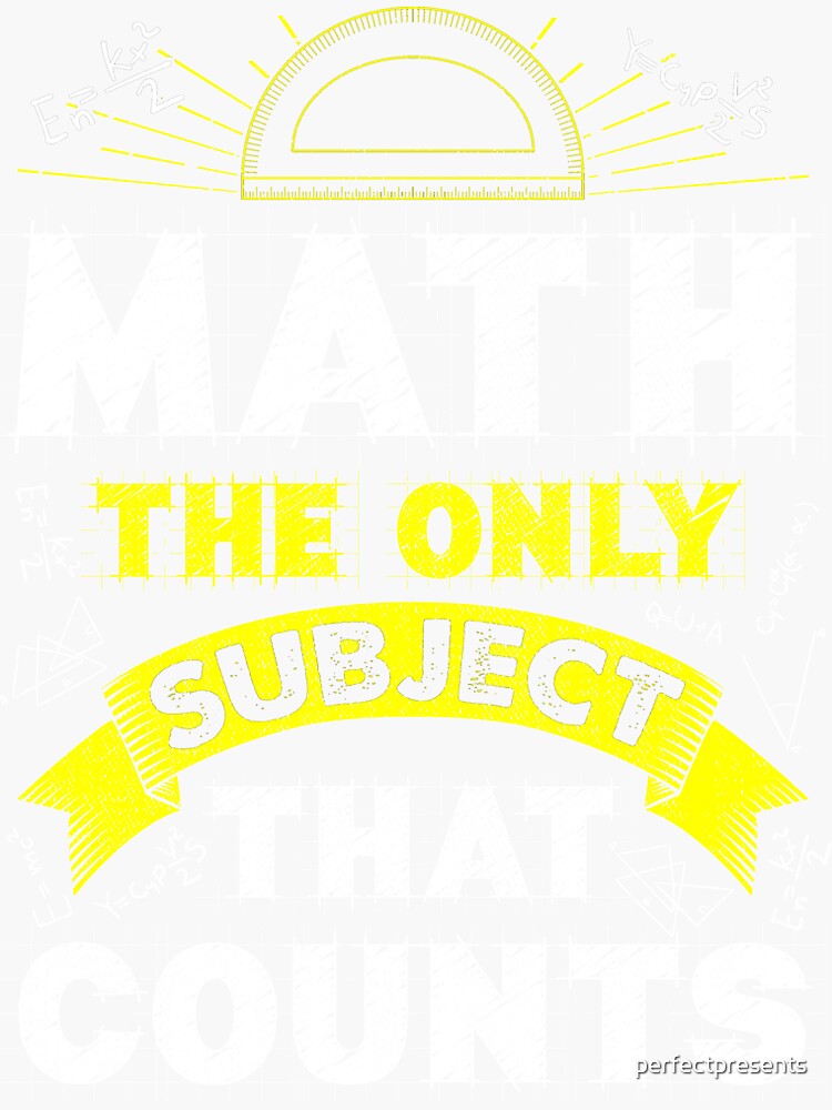 "Math: The Only Subject That Counts Funny Math Pun" Sticker for Sale by ...
