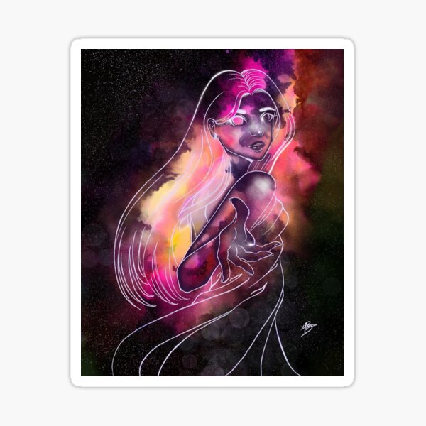 "Galaxy Girl" Sticker for Sale by markbarts | Redbubble