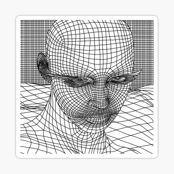 "Topography face art" Sticker by aljonjusay | Redbubble