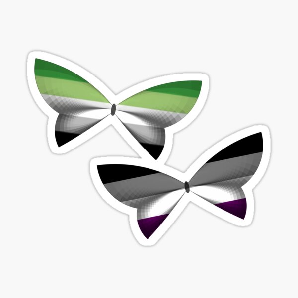 "Aro Ace Pride Butterflies" Sticker by shaneisadragon | Redbubble