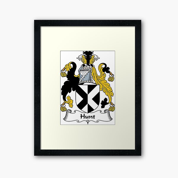 "Hunt Coat of Arms/Family Crest" Framed Art Print for Sale by IrishArms ...