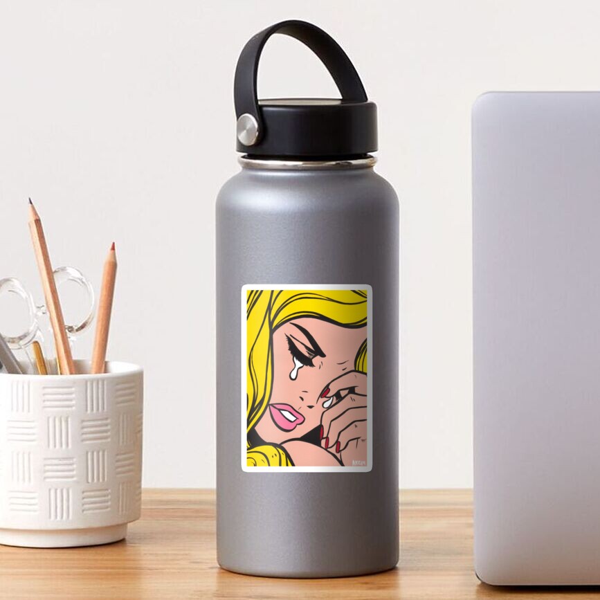 Blonde Crying Comic Girl Sticker For Sale By Turddemon Redbubble