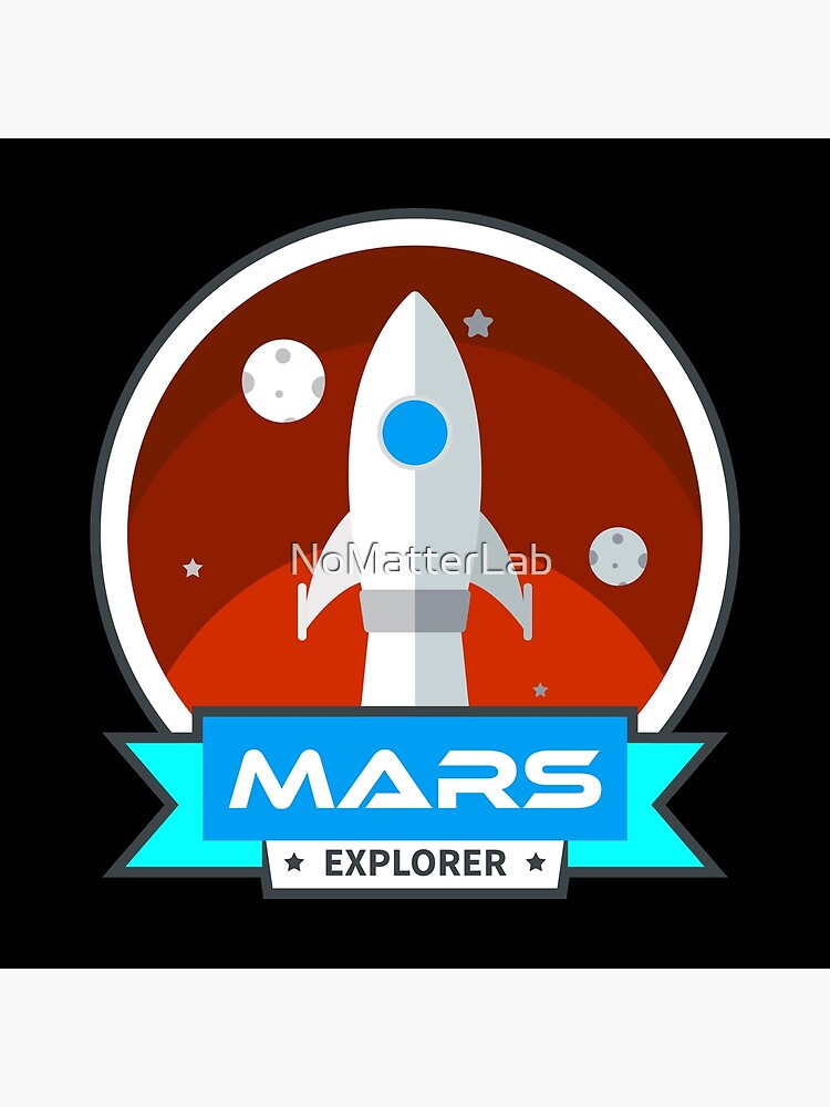 "Mars Rocket Sticker - Blue Red Brown" Poster for Sale by NoMatterLab ...