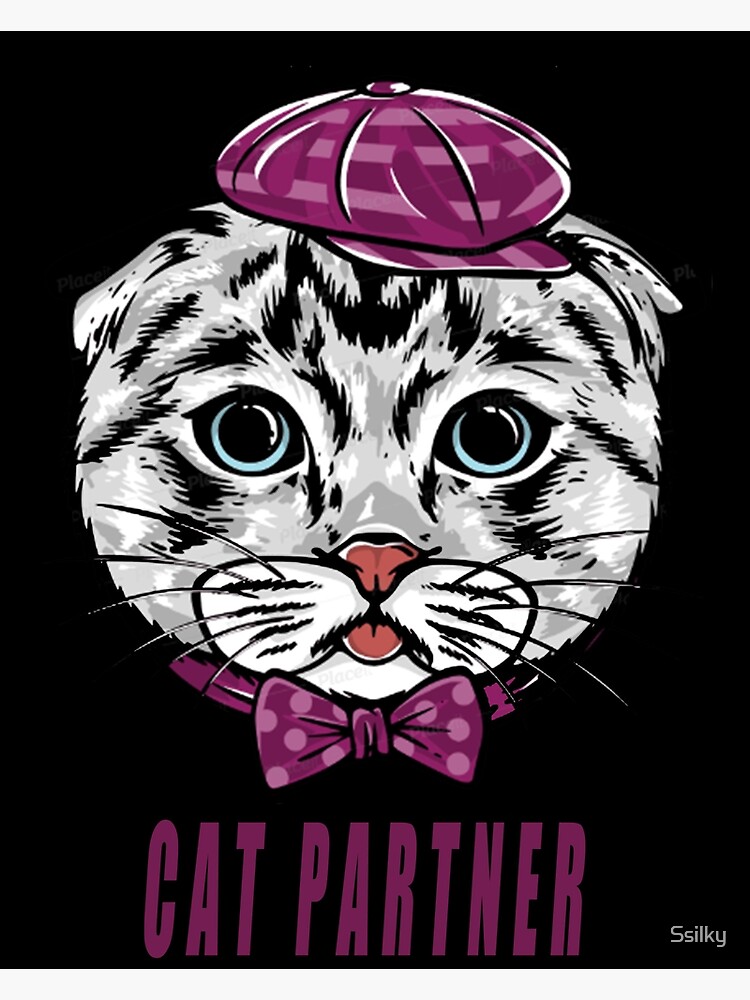 "cat partner wearing british hat" Poster for Sale by Ssilky | Redbubble