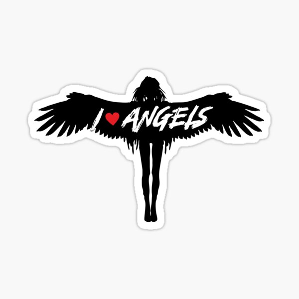 "I love Angels." Sticker for Sale by angelisart | Redbubble