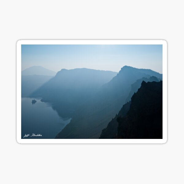 "Early Morning Fog Over Crater Lake" Sticker for Sale by JeffGoulden ...