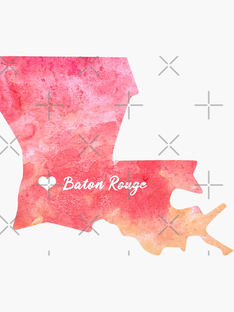 "Baton Rouge Louisiana state USA Map watercolor blue Baton Rouge LA ...