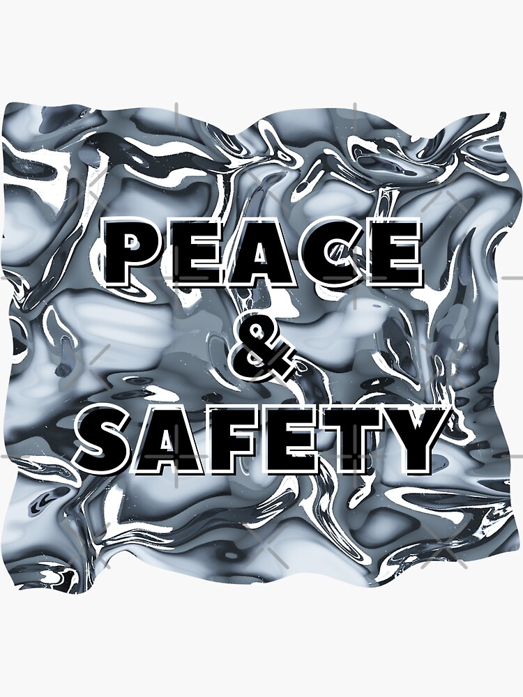"PEACE & SAFETY." Sticker for Sale by GGulSSun-E | Redbubble