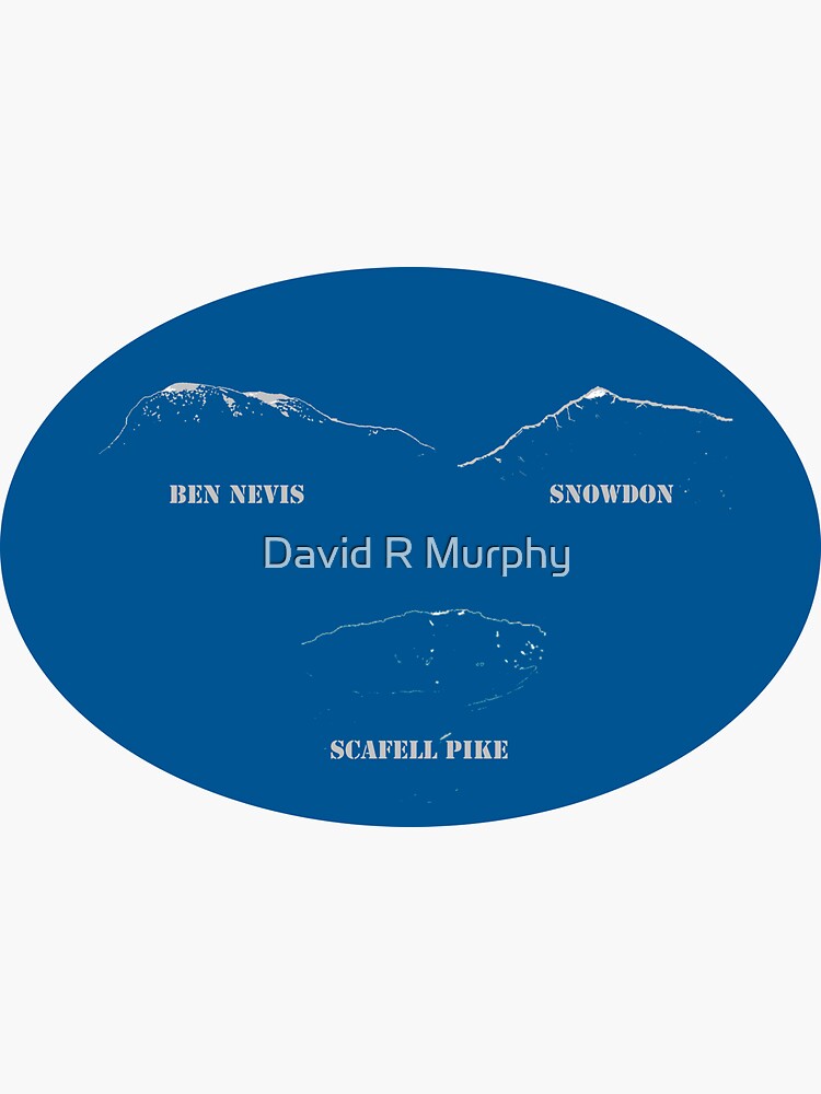 "The Three Peaks" Sticker by DavidRMurphy | Redbubble