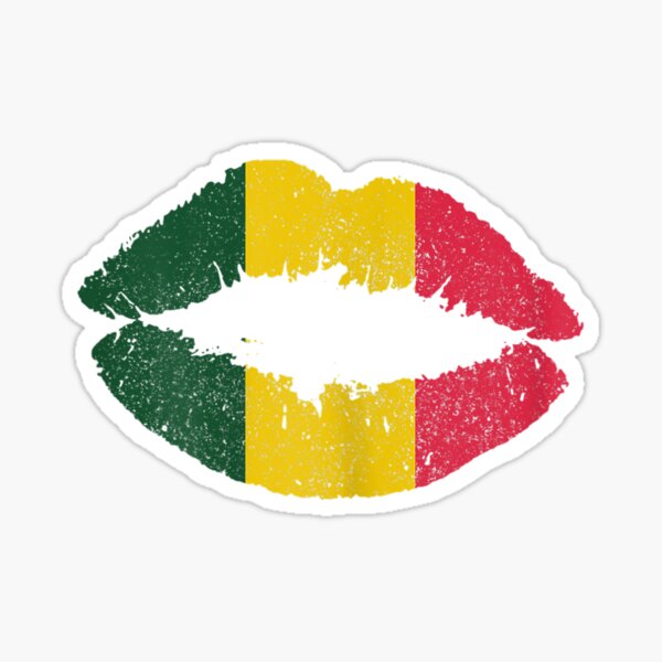 "Womens-Reggae-Kissing-Lips-Flag-Rastafari-Rasta-Shirt-Gift" Sticker ...