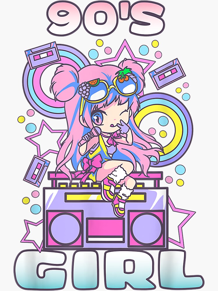 "90s Girl Chibi Cute Anime Stuff for Girls" Sticker for Sale by ...