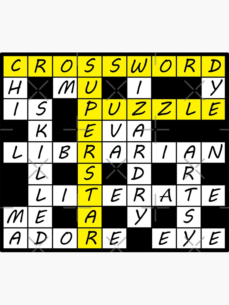 "Crossword Puzzle Superstar - Yellow Highlight Brain Games" Sticker for ...
