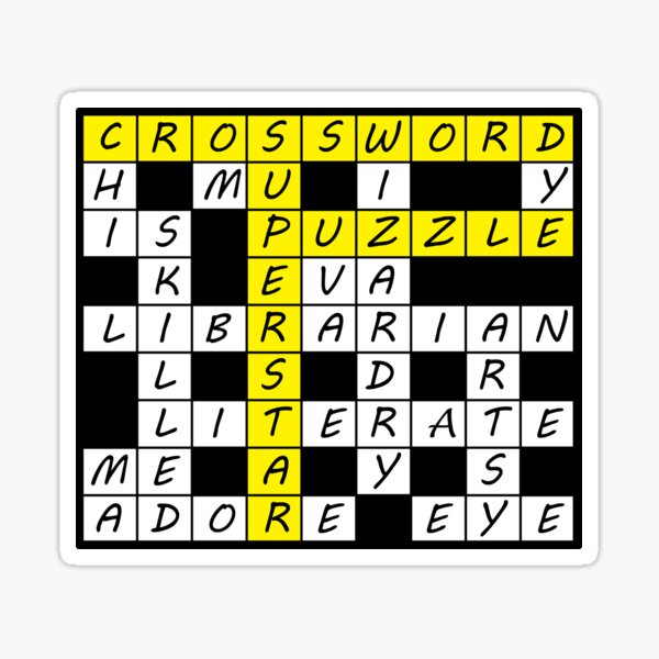 "Crossword Puzzle Superstar - Yellow Highlight Brain Games" Sticker for ...