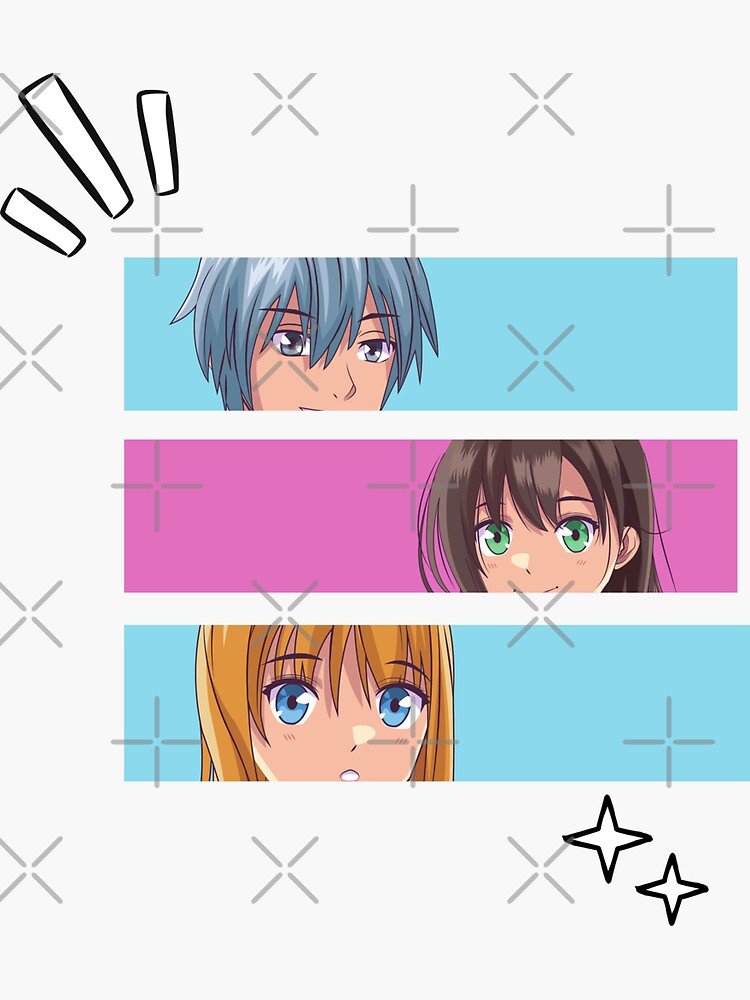 "Anime japanese ,kawaii, Purple- blue design" Sticker for Sale by ...