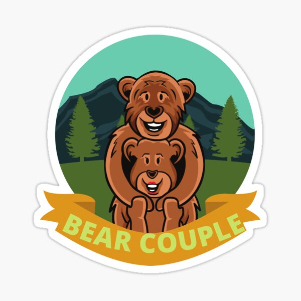 "Bearskin Bear Couple" Sticker for Sale by Suzie-Mara | Redbubble