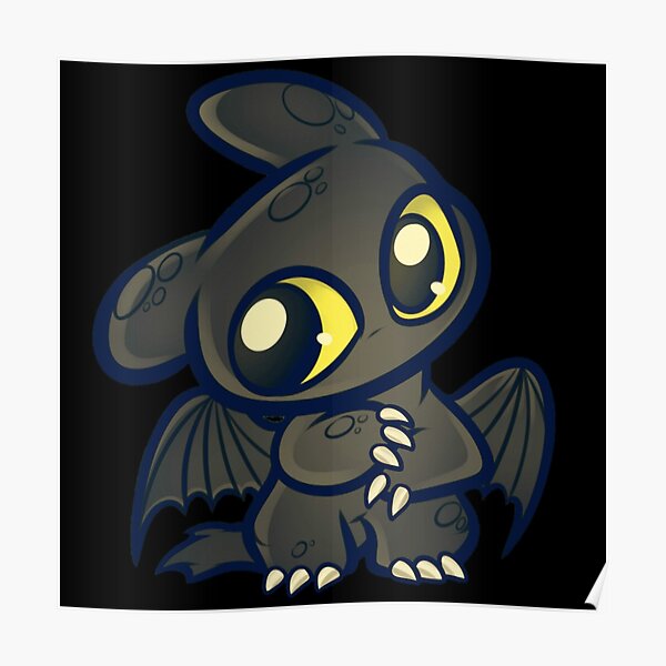 "How To Train Your Dragon Chibi Toothless" Poster for Sale by artask ...