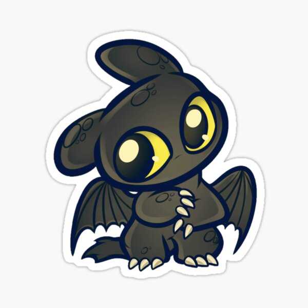 "How To Train Your Dragon Chibi Toothless" Sticker for Sale by artask ...