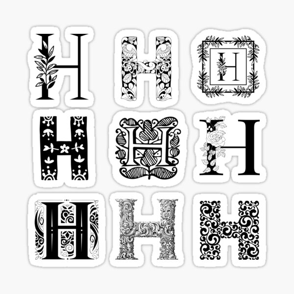 "Letter H Sticker Pack" Sticker by M-Artie | Redbubble