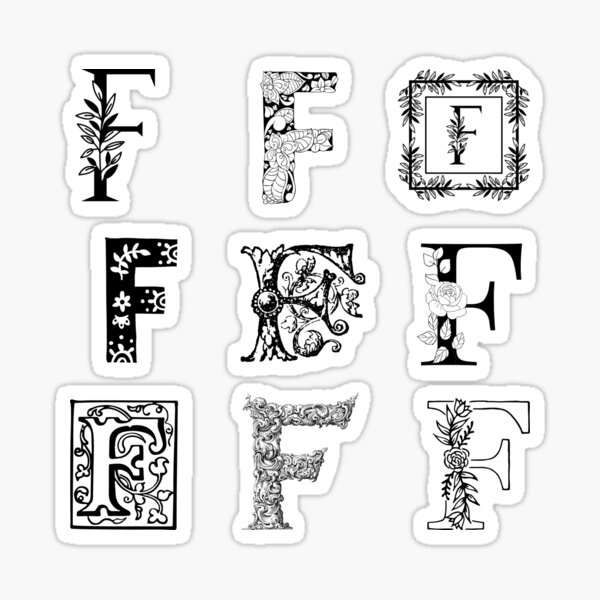 "Letter F Sticker Pack" Sticker for Sale by M-Artie | Redbubble