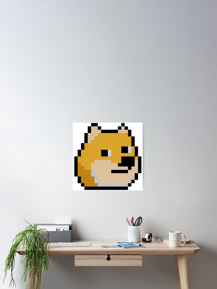 "Pixel Doge" Poster for Sale by ClothesReel | Redbubble