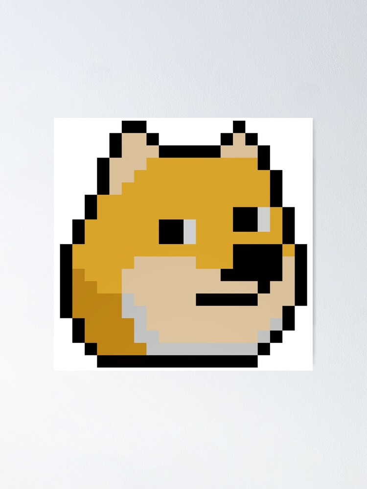 "Pixel Doge" Poster for Sale by ClothesReel | Redbubble