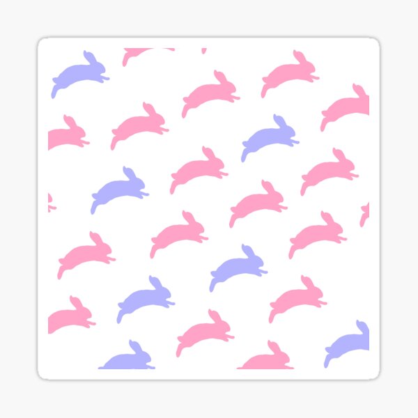 "Light pink and purple lavender rabbit pattern" Sticker by simplysharon ...