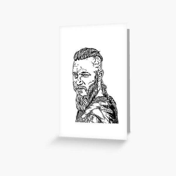 "Vikings - Ragnar Lothbrok - Transparent Portrait" Greeting Card by ...