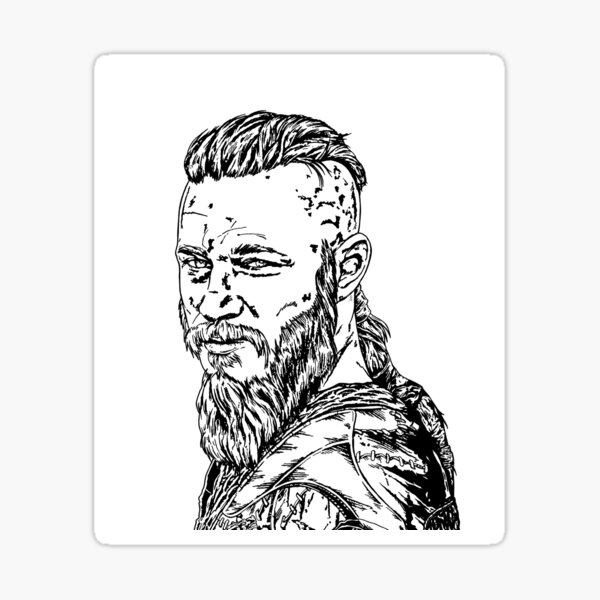 "Wikinger - Ragnar Lothbrok - Transparentes Porträt" Sticker von ...
