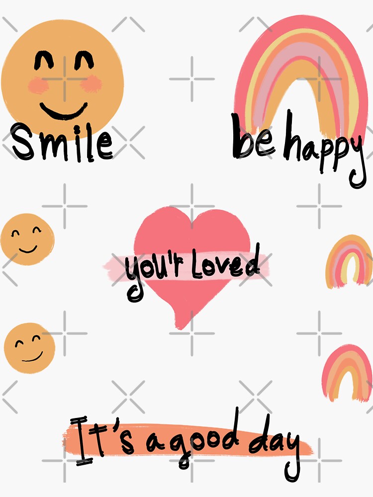 Positive Stickers Pack Sticker For Sale By Fatamimosh Redbubble