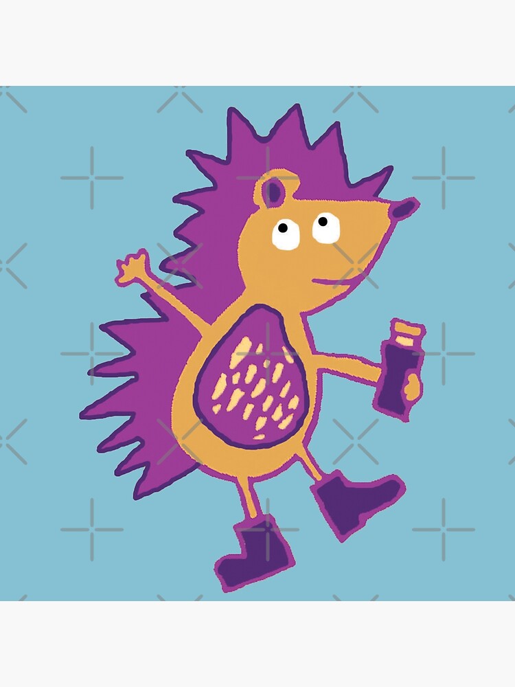 "Cheeky Hedgehog Rocking With A Water Bottle And Wellies" Poster for ...